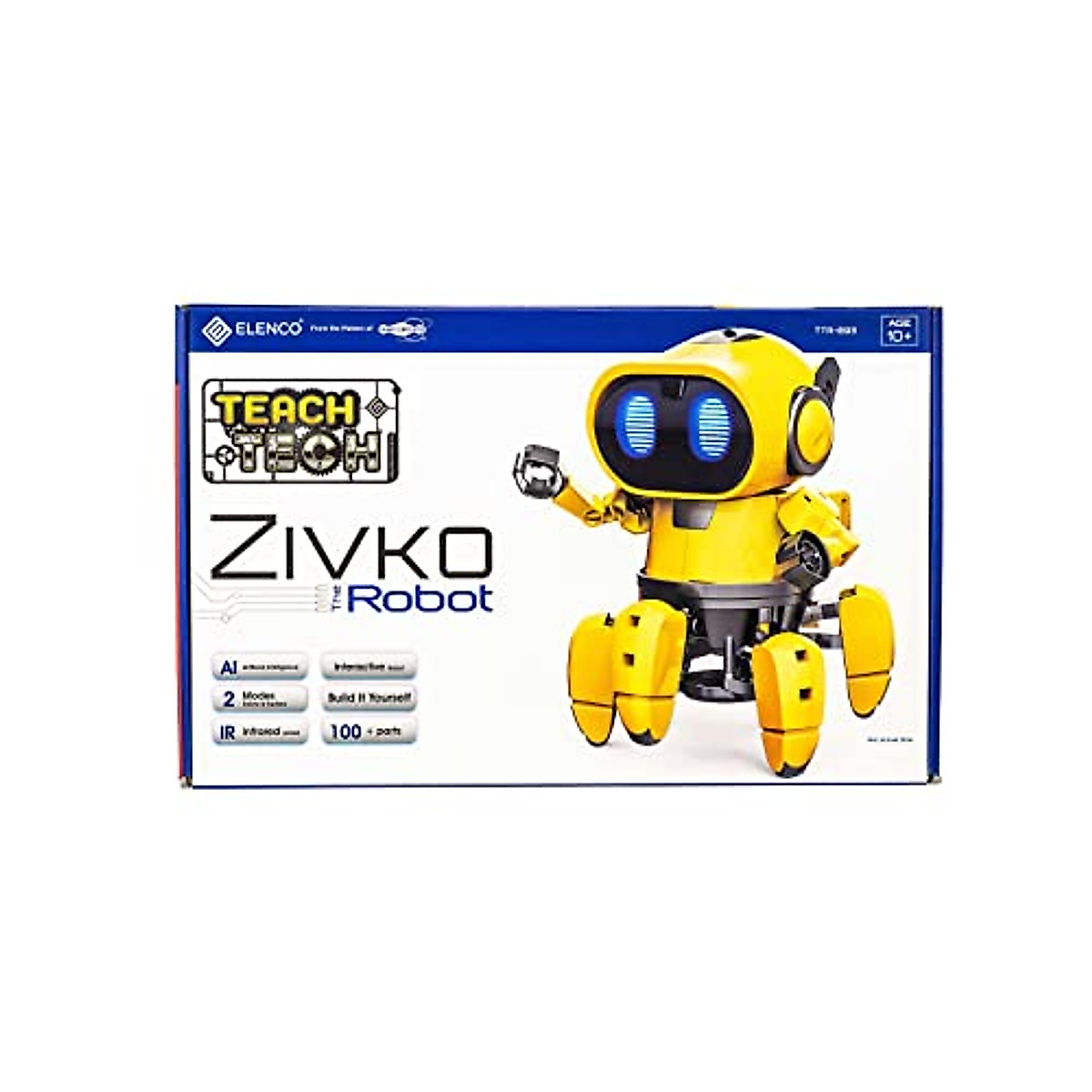 Elenco Teach Tech “Zivko The Robot”, Interactive A/I Capable Robot with Infrared Sensor, STEM Learning Toys for Kids 10+, includes Assembly Parts