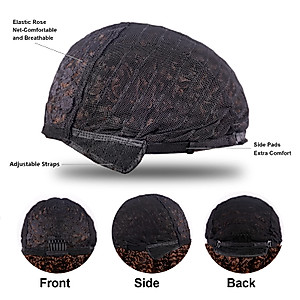 Unonet Short Afro Curly Wigs for Black Women, Soft Breatable Synthetic Curly Afro Wigs, Short Afro Wigs for Woman Cosplay Daily Party Use (1BT30)