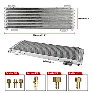 Piodelo 40k Transmission Oil Cooler Kit Compatible with Heavy Duty 40,000 GVW Max with Mounting Hardware, Towing Applications and Advanced Cooling Protection Replace# LPD47391 47391