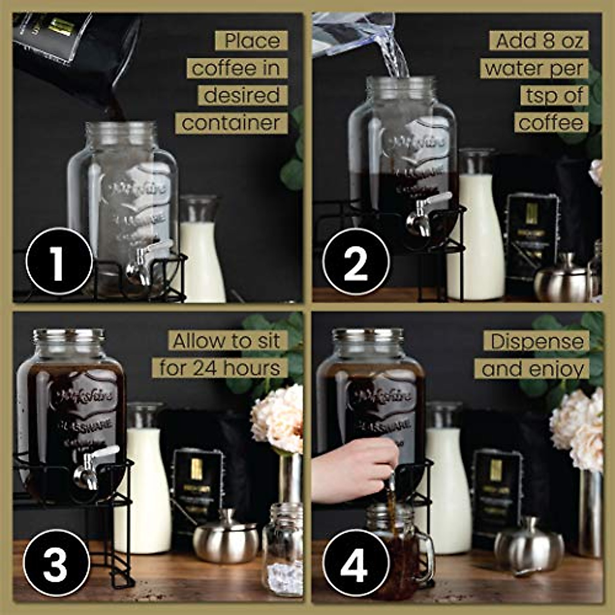 Birch Glen Roasters Cold Brew Coffee | Flavored Coarse Ground Coffee | Artisanal Roasting | Medium Roast |100% Arabica |1 LB Bag | Caramel Cream