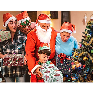 GIOLNIAY Christmas Wrapping Paper for Kids Boys Girls - Wrapping Paper Christmas Bundle with Santa, Green Stockings, Red Truck, Woodland Designs - 6 Jumbo Sheets (28 x 40 inches), Easy to Store