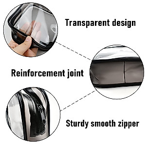 4 Pack Clear Cosmetic bag for travel Clear Toiletry Makeup Bags Tsa Approved Pouch Carry on Airport Airline Compliant Bags Portable Pvc Waterproof Bags with Zipper for Women Quart Size Bags Set