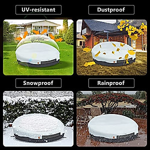 ClawsCover Outdoor Daybed Covers Waterproof,Round/Oval Patio Sectional Couch Bed Furniture Cover with Canopy,Heavy Duty Tearproof 600D Polyester Fabric,All Weather Protection,75"Diax35"/16”H