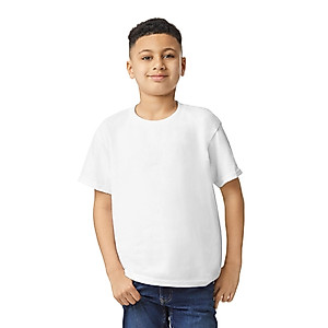 Gildan Youth Heavy Cotton T-Shirt, Style G5000B, 2-Pack, White, Small