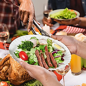 JOLLY PARTY 8.5 inch Round Dinner Plates - 400 Count Everyday Disposable, Light Weight White Paper Plates for Home and Office