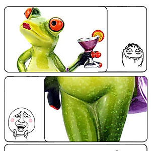 Happyyami Frogs Garden Statue Garden Mini Resin Animal Figurine Yard Sculpture Ornaments Lawn Outdoor Statues for Patio Lawn Tabletop Decorations