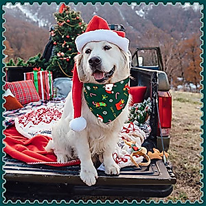 YTFU 4 Pack Christmas Bandanas for Dogs Christmas Dog Bandanas for Large Dogs Medium Dogs Small Dogs Cotton Dog Holiday Bandanas Snowman Snowflake Pet Dog Christmas Scarf for Christmas Party
