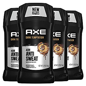 AXE Antiperspirant Stick For Men For Long Lasting Freshness Dark Temptation All Day Fresh Scent 48 Hour Anti Sweat Mens Deodorant 2.7oz 4 Count