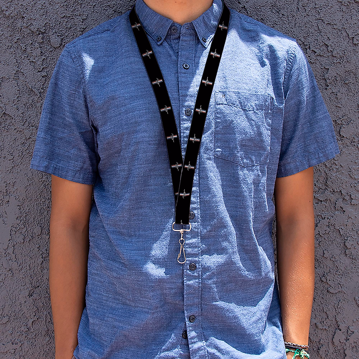 Buckle-Down womens Lanyard - 1.0" Ford Mustang W/Bars Logo Repeat Key Chain, Multicolor, One Size US