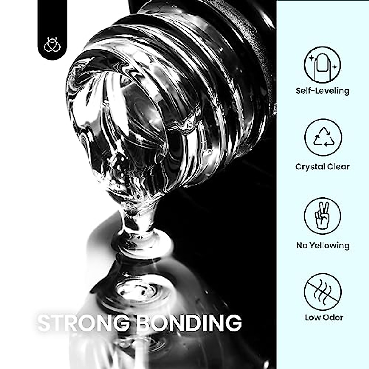 Beetles 5 in 1 Nail Glue Gel for Nail Tips and Clear Acrylic Nails Long Lasting, Curing Needed UV Extension Glue for Clear False Nail Tips and Clear Press on Nails, Nail Repair Treatment