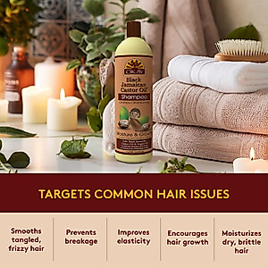 OKAY Black Jamaican Castor Oil Shampoo - Jamaican Castor Shampoo for Hair Growth, Natural Moisturizing Shampoo to Strengthen & Restore Damaged Hair for Women and Men - 33 Oz