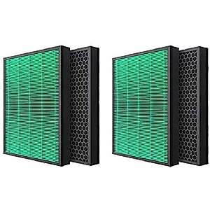 4 Packs Nispira True HEPA Carbon Filters Replacement Compatible with Coway Airmega Max2 400S 400 Air Purifier.