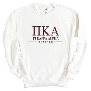 Pi Kappa Alpha Sweatshirt - PIKE Basic Lined Crewneck Sweatshirt White