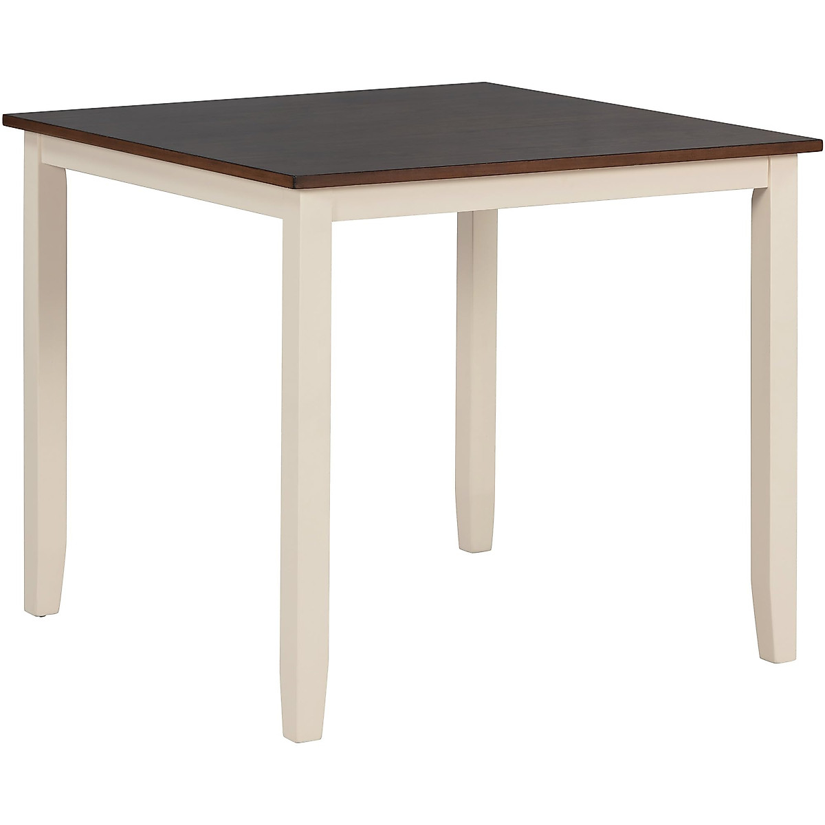 POCIYIHOME 5 Piece 5-Pc East-West Industrial 4 Excellent Chairs with Gray Cushion, Modern Kitchen Table Sets with Wood Legs for Dining Room, Retro Style, Brown+Cottage White