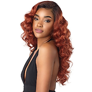 Sensationnel What lace 13x6 Wigs - darlene lacefrontal hand tied glueless synthetic with natural density preplucked hairline (1B OFFBLACK)