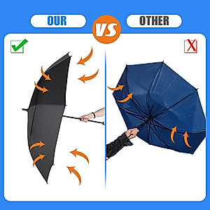 Jexine 20 Pieces Golf Umbrella Bulk 62 Inch Automatic Open Golf Umbrella Extra Large Oversize Double Canopy Vented Windproof Waterproof Stick Umbrellas UV Protection Umbrellas for Men and Women
