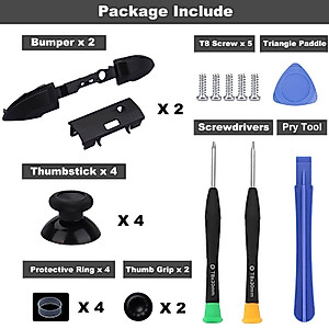 Ikpek Lb Rb Bumper Button Replacement for Xbox Series X S Controller, Shoulder Trigger Buttons Top Middle Bracket Replacement Parts for Xbox Series X S Controller