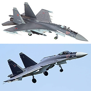 HANGHANG 1/100 Scale SU-35 Attack Plane Metal Fighter Military Model Fairchild Republic Diecast Plane Model for Commemorate Collection or Gifts, Purple