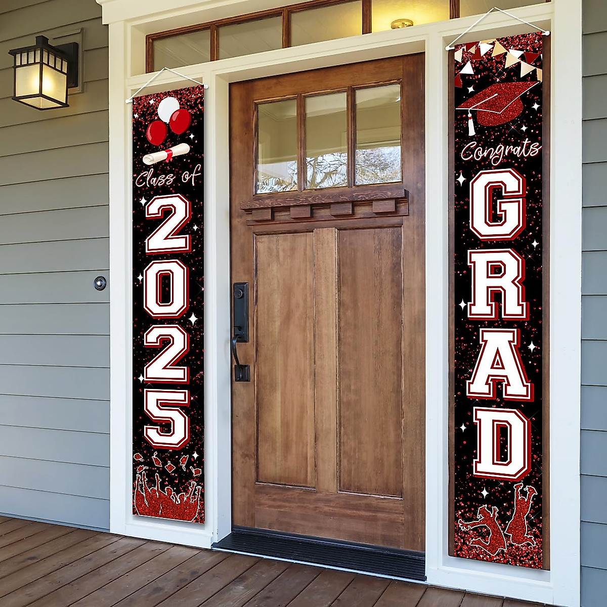 Class of 2023 Banner Maroon Graduation Party Decorations Congrats Grad Banner Hanging Door Porch Signs for 2023 University and Senior High School Graduation Decorations