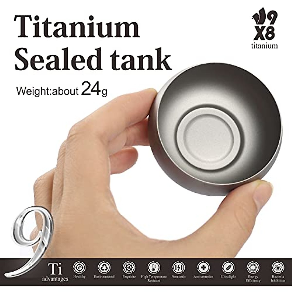 Airtight storage container with lid, airtight and waterproof containers - all made of pure titanium - keep content fresh and dry (2)
