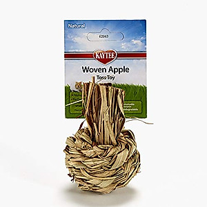 Kaytee Natural Woven Apple Toss Toy 2 Inches x 2.5 Inches x 5.5 Inches
