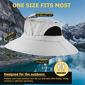 Ordenado Womens Sun Hat UV Protection, Foldable Mesh Waterproof Wide Brim Bucket Hats for Summer Beach Fishing Hiking