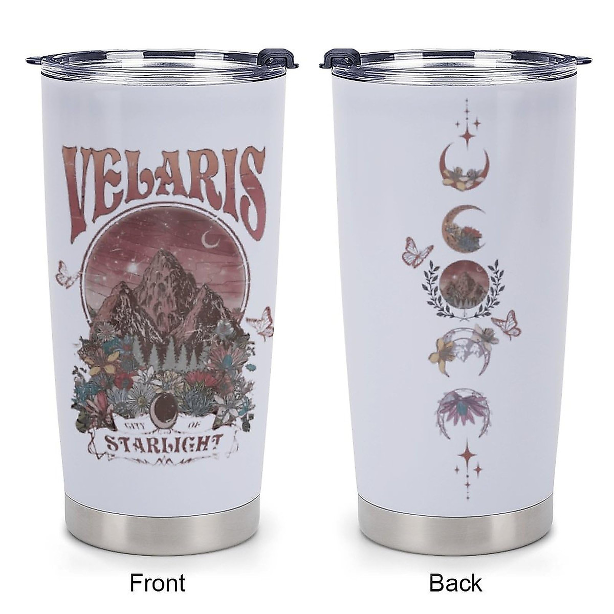 Velaris City Of Starlight Tumbler Acotar The Night Court Bookish 20 Oz Stainless Steel Insulated Tumblers with Lid And Straw Bookish Acotar Travel Coffee Mug Gifts