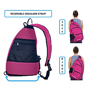 McEtt Pickleball Sling Bag – Adjustable Crossbody Backpack for Women Men – Holds Pickleballs, Paddles, Water Bottle, Gear