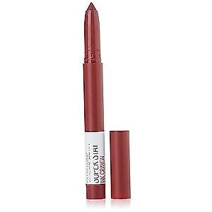 Maybelline Super Stay Ink Crayon Lipstick Makeup, Precision Tip Matte Lip Crayon with Built-in Sharpener, Longwear Up To 8Hrs, Make It Happen, Berry Red, 1 Count