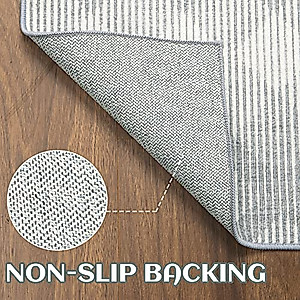 RUGSREAL Large Modern Geometric Thin Flat Area Rug Machine Washable Area Rug Low Pile Contemporary Carpet Non Slip Area Rug for Living Room Bedroom Home Office, 8' x 10' Grey