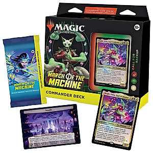 Magic: The Gathering March of the Machine Commander Deck - Call for Backup (100-Card Deck, 10 Planechase cards, Collector Booster Sample Pack + Accessories)