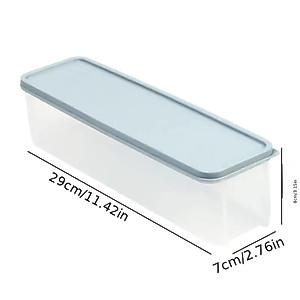 2PCS Noodle Storage Box, Plastic Pasta Storage Container Kitchen Spaghetti Food Storage Box with Lid Fridge Airtight Organizer for Noodles, Eggs, Fruits Snacks (Blue&Green)