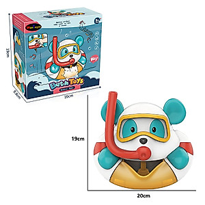 WenToyce Bear Bubble Maker for Bath, Foam Blower Bubbling Making Machine, Nursery Rhyme Musical Bathtub Toy for Baby Kids Happy Bath