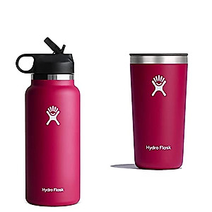 Hydro Flask 32 oz Wide Mouth Straw Lid Snapper & 12 oz All Around Tumbler Snapper