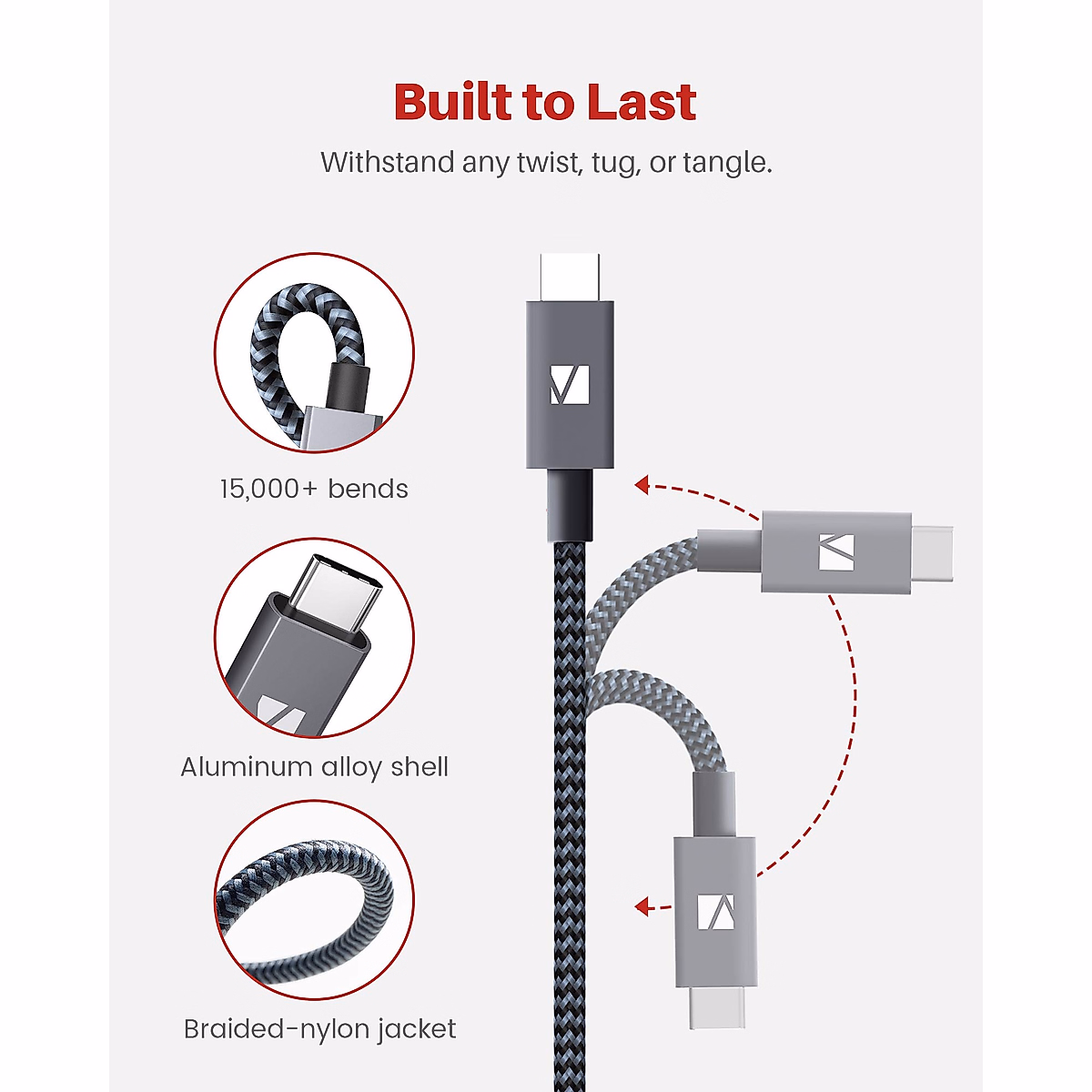 IVANKY USB C Extension Cable 6.6ft [100W, 20Gbps], USB-C 3.1 Gen 2 Male to Female 4K Video Cable, Compatible with MacBook Pro/Air, Samsung, Nintendo Switch and More
