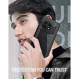 Poetic Guardian Case for OnePlus 11 5G 6.7" (2023) [20 FT Mil-Grade Drop Tested], Full-Body Hybrid Shockproof Bumper Cover with Built-in Screen Protector, Black/Clear