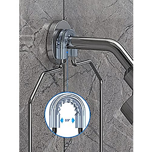 Elbourn Shower Caddy Over Shower Head, Bathroom Hanging Shower Organizer with Hooks, SUS201 Stainless Steel Shower Storage Rack 3 Shelves for Shampoo, Soap and Razor - Silver