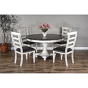 Sunny Designs Carriage House 41" Ladderback Chair with Cushion Seat in White