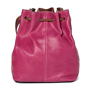 Tignanello Milan Drawstring Cross Body W/RFID Protection, Sangria/Cognac