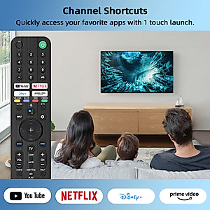 Gvirtue Voice Remote Control RMF-TX520U for Sony TV, Replacement for Sony Bravia OLED LED 4K 8K UHD Smart Google TV, with YouTube, Netflix, Disney+, Prime Video Buttons (6.0 Version)