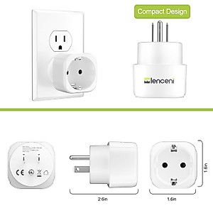 LENCENT 2 Pack Europe to US Plug Adapter,European to USA Adapter, American Outlet Plug Adapter, EU to US Adapter, Europe to USA Travel Plug Converter