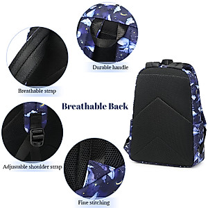 MIRLEWAIY 15.7 inch Large Capacity Travel Laptop Backpack Lightweight Primary Junior SchoolBag School Book Bag for Teen Girls, Pink Strawberry