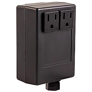 Westbrass ASB-2B3-62 Sink Top Waste Disposal Air Switch and Dual Outlet Control Box, Flush Button, Matte Black
