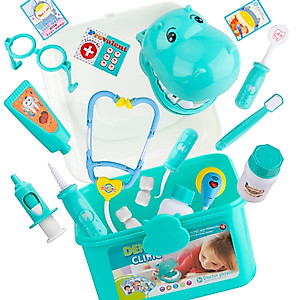 Doctor Kit for Kids Dentist Toys Pretend Play, Medical Kit Gifts Boy & Girl Learning Educational Toddler Games Role Play, Preschool and Ages 3+