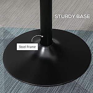 HOMCOM 42" H Bar Height Round Bar Table, Rustic Industrial Pub Table, Elm Wood Top Bistro Table with Metal Base