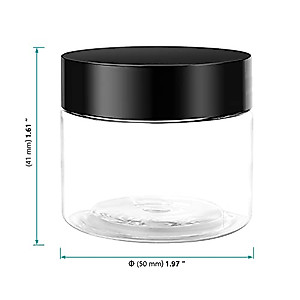 DIKNAAM 68 Pack 2 OZ Clear Plastic Jars with Lids, Empty Slime Storage Containers, BPA-free, Plastic Round Storage Jars for Slime, Cream, Cosmetic, Paint and Glitter