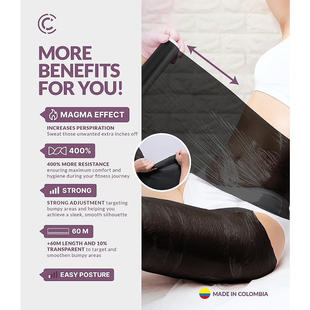 CURVEEZ Osmotic Plastic Body Sweat Wrap, Workout & Sweat Enhancer - Stomach Wrap for Belly - Diy Sauna Body Wrap - Waist Trimmer