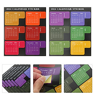 Office Decor 12 Sheets of Calendar Stickers 2024 Schedule Calendar Stickers Monthly Calendar Stickers Sticky Tabs Planner Sticker for Bullet Notebook Journal Stickers for Adults