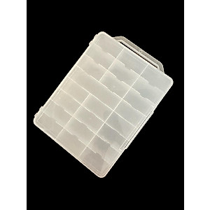 Double Sided Storage Case for 46 Hot Wheels, Matchbox Cars, Small Action Figures, Crafts; Portable Transparent Storage Case with 46 Compartments, Case Only (Transparent)