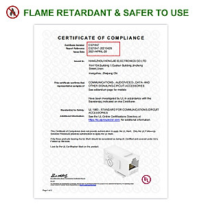 VCELINK RJ45 Cat6 Keystone Jack Inline Coupler UL Listed 10-Pack, Female to Female Network Insert UTP for Cat6/Cat5e/Cat5 Cable (White)